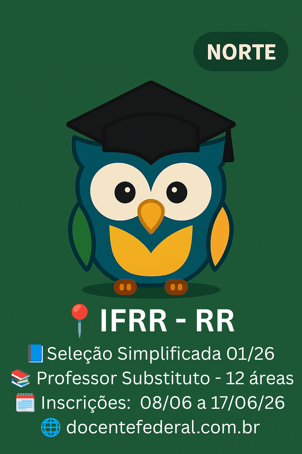 IFRR - Professor Substituto - Edital nº 1/2026